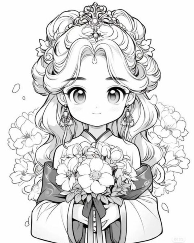 Tải 30+ tranh tô màu công chúa anime cute mới nhất năm 2025 ...